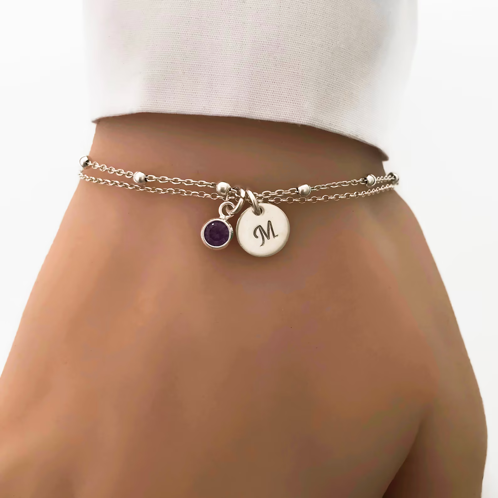 Birthstone and Initial Bracelet – TheCustomGoodsCo