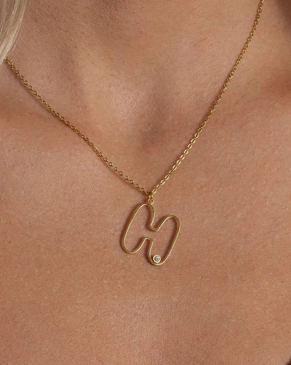Bubble Initial with Diamond Necklace – TheCustomGoodsCo
